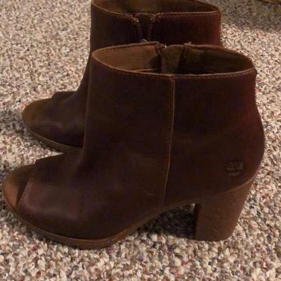 Timberland | Shoes | Timberland Peep Toe Ankle Boots | Poshmark